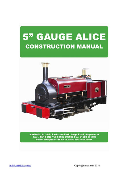 Maxitrak Steam Railway Manuals – Maidstone Engineering Supplies