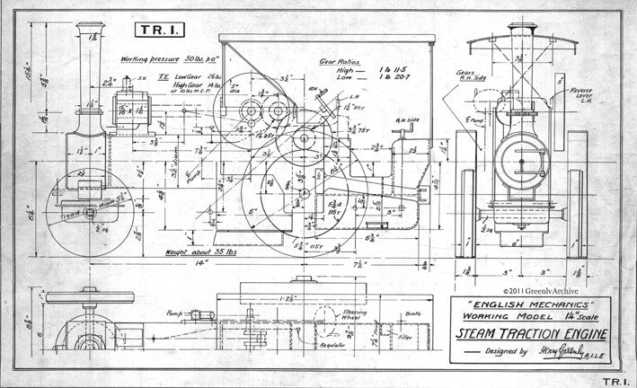 Henry Greenly Archive Drawings Traction & Stationary Engines ...