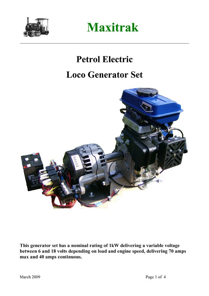 Petrol Generator Manual Instruction Manual – Maidstone Engineering Supplies